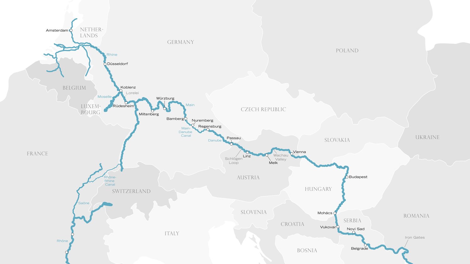 All of our Riverside Routes | Riverside Luxury Cruises