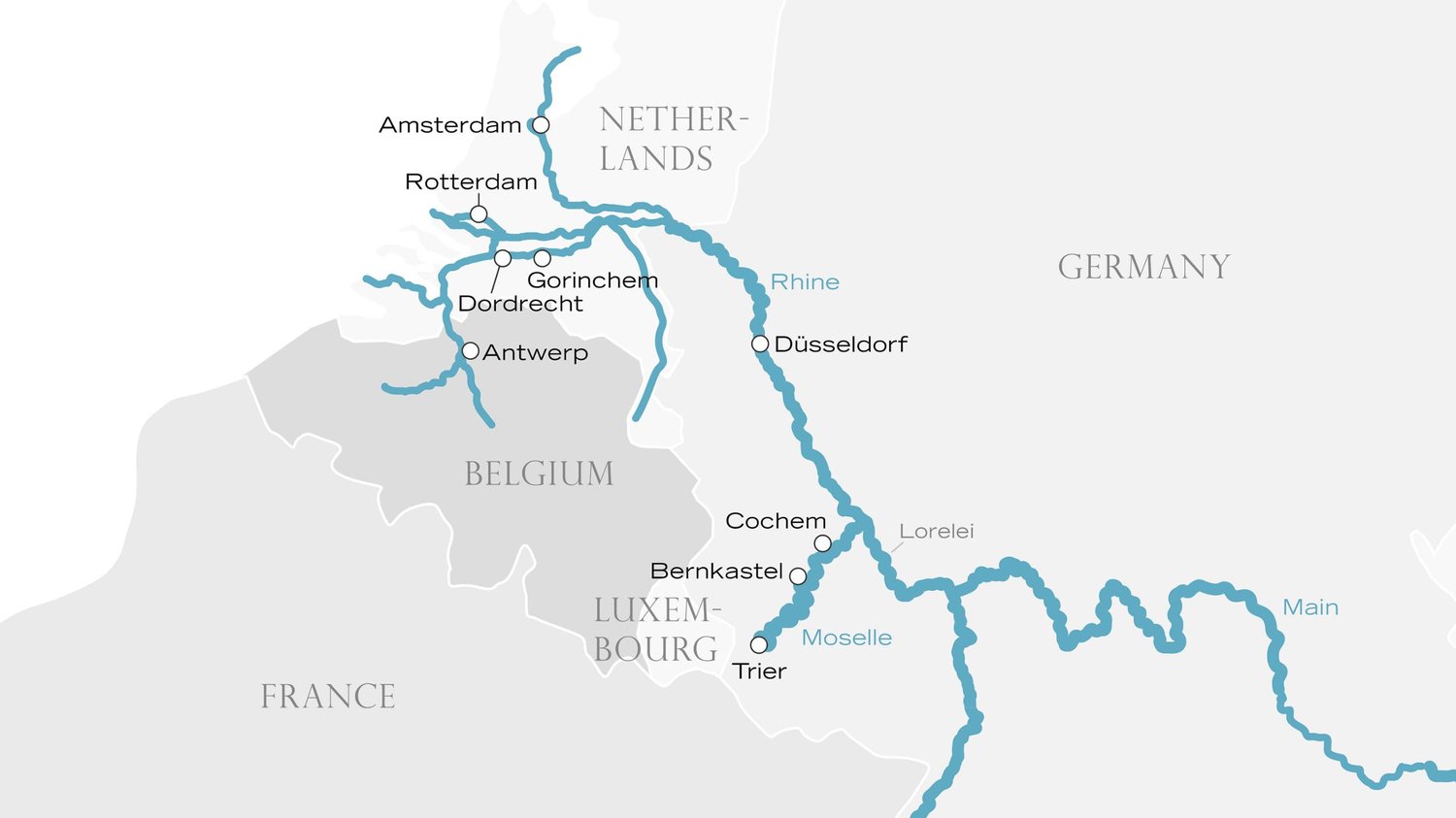 All of our Riverside Routes | Riverside Luxury Cruises